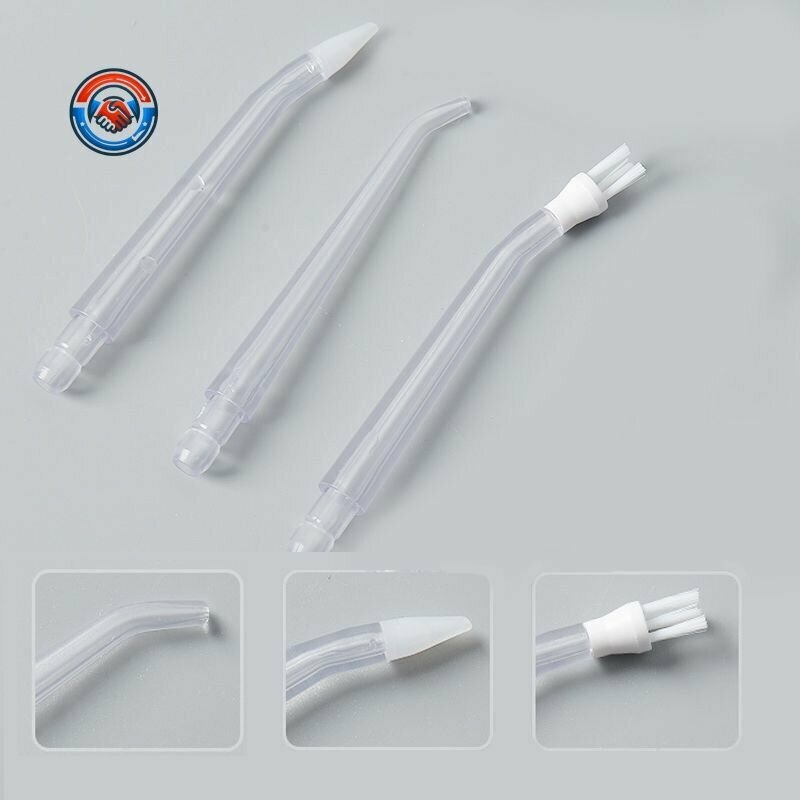 Сменные насадки для ирригатора, 3 прозрачные ортодонтические насадки, универсальные, для чистки брекетов и межзубных промежутков, легкая замена одним нажатием