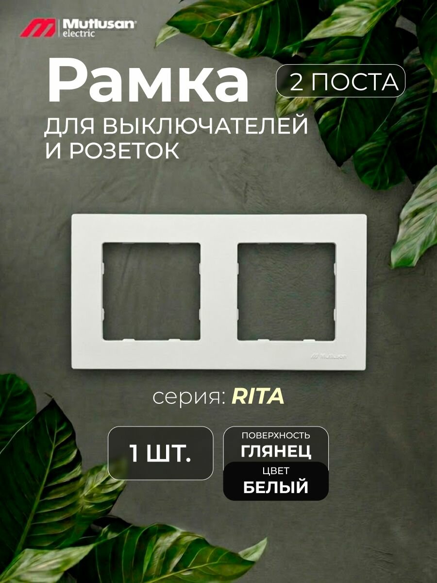 Двойная рамка для розетки, выключателя, серия Rita