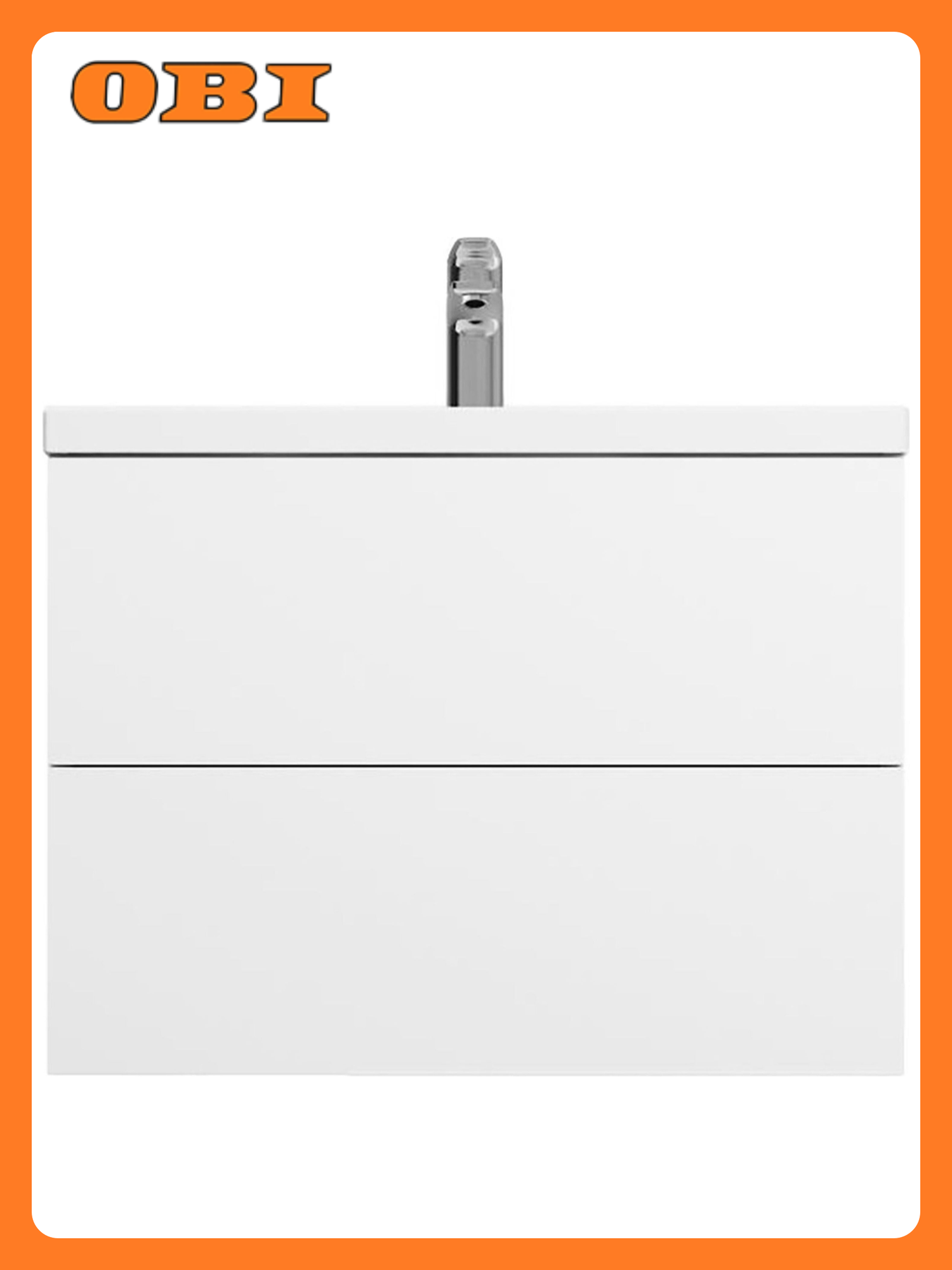 Тумба навесная под раковину AM.PM GEM 58х75 см, ДСП, белая, без раковины, с доводчиками