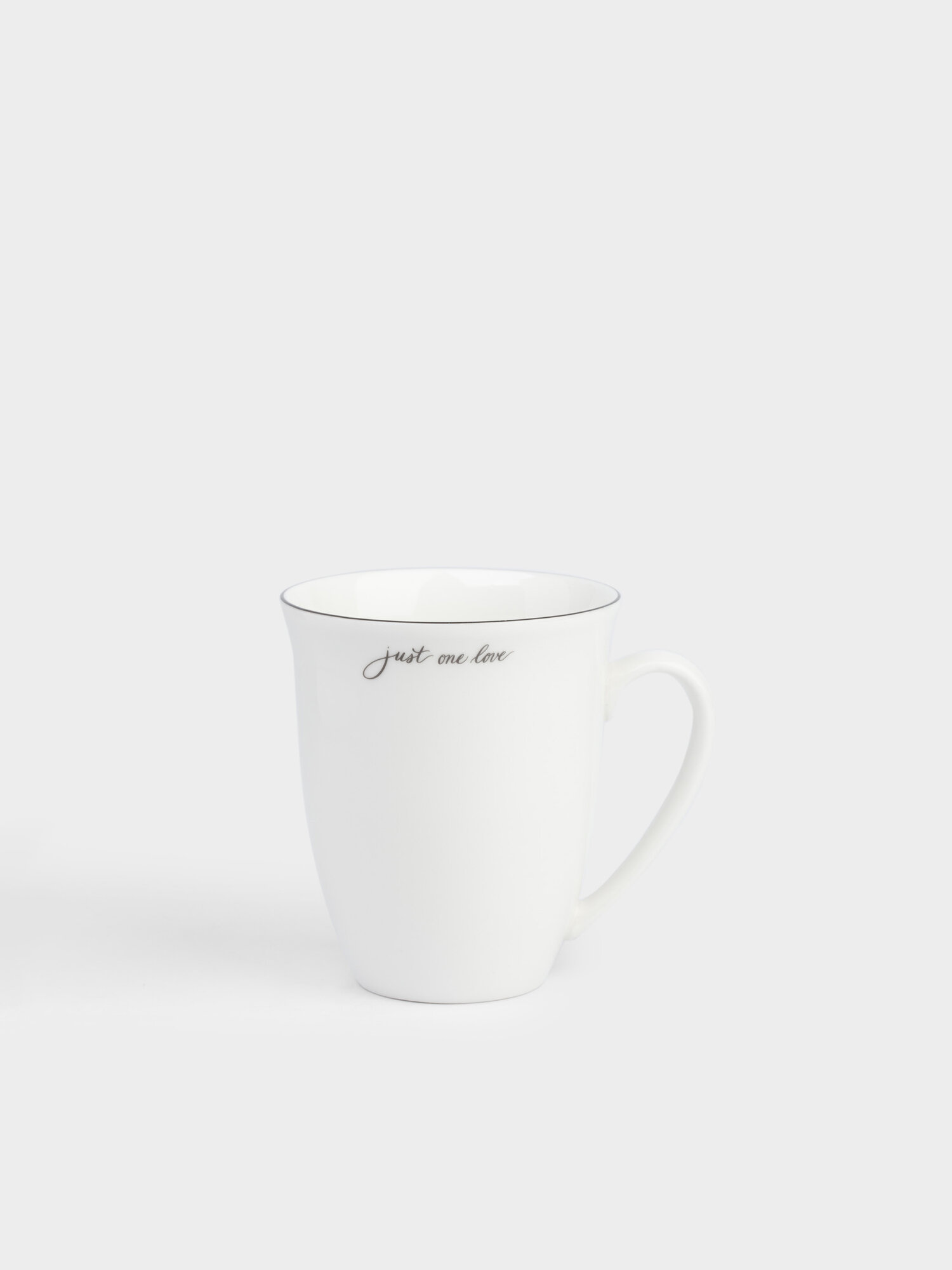 Кружка, 350 мл, фарфор N, белая, Just one love, Lovely story