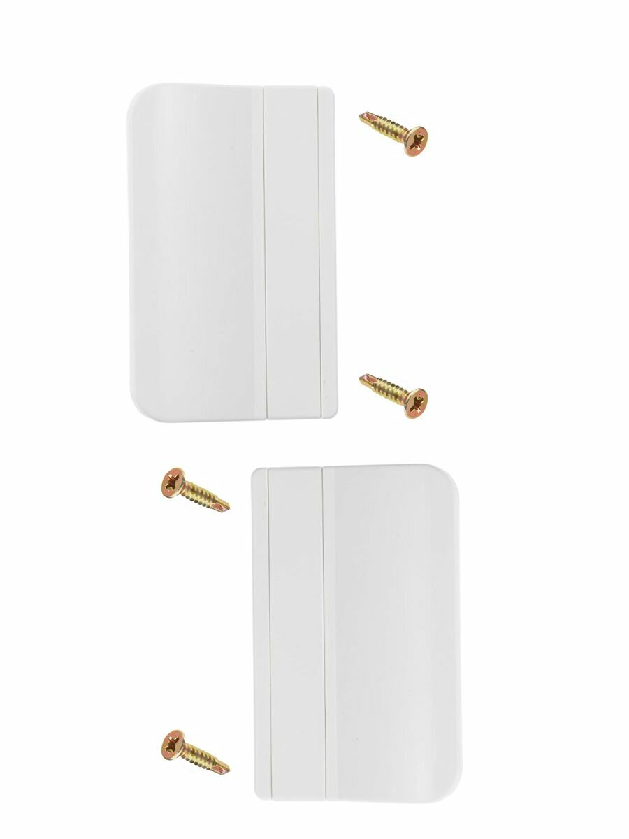 Ручка балконная пластиковая 2 штуки белая, саморезы в комплекте