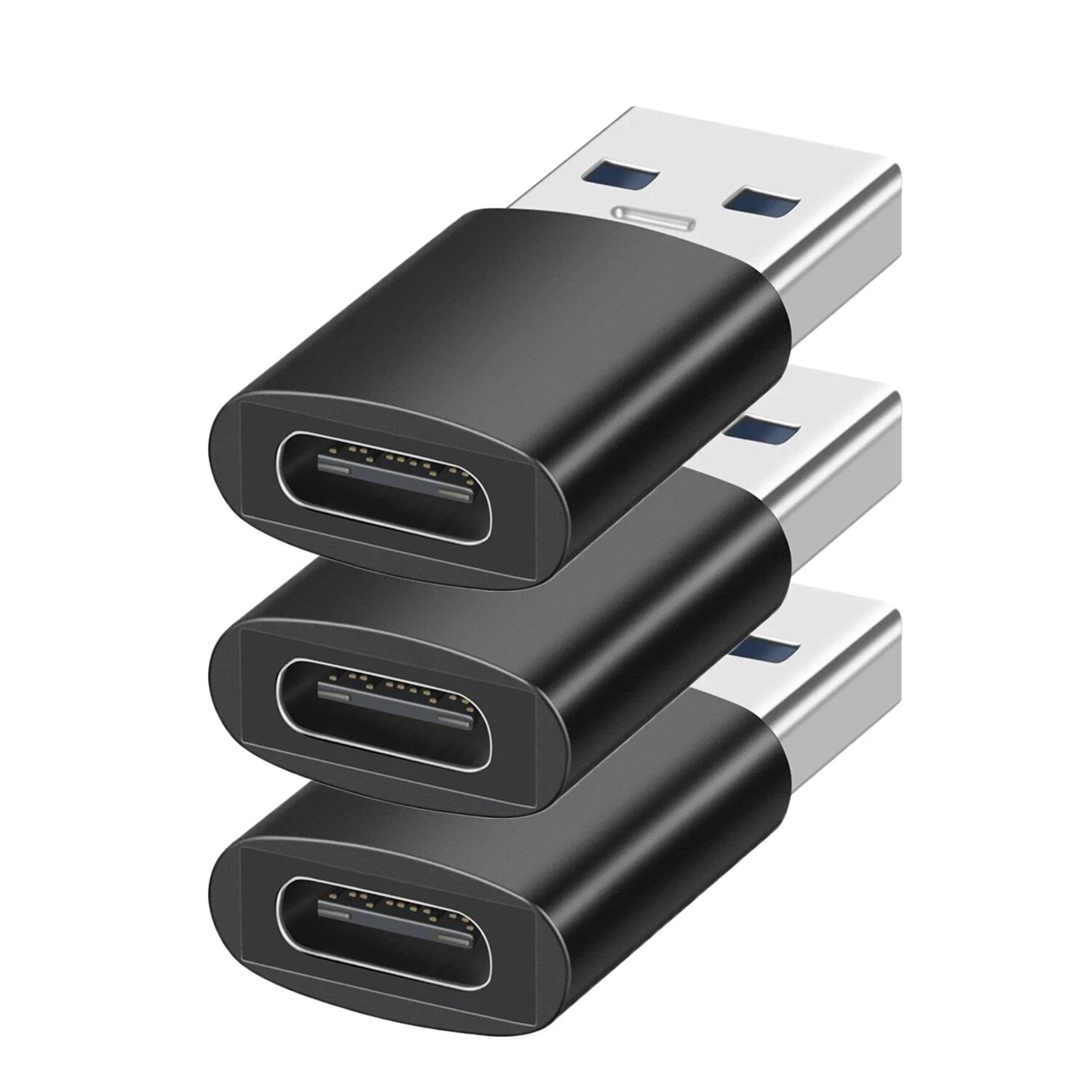 Переходник USB-C на USB 3.2 (3шт, черный)