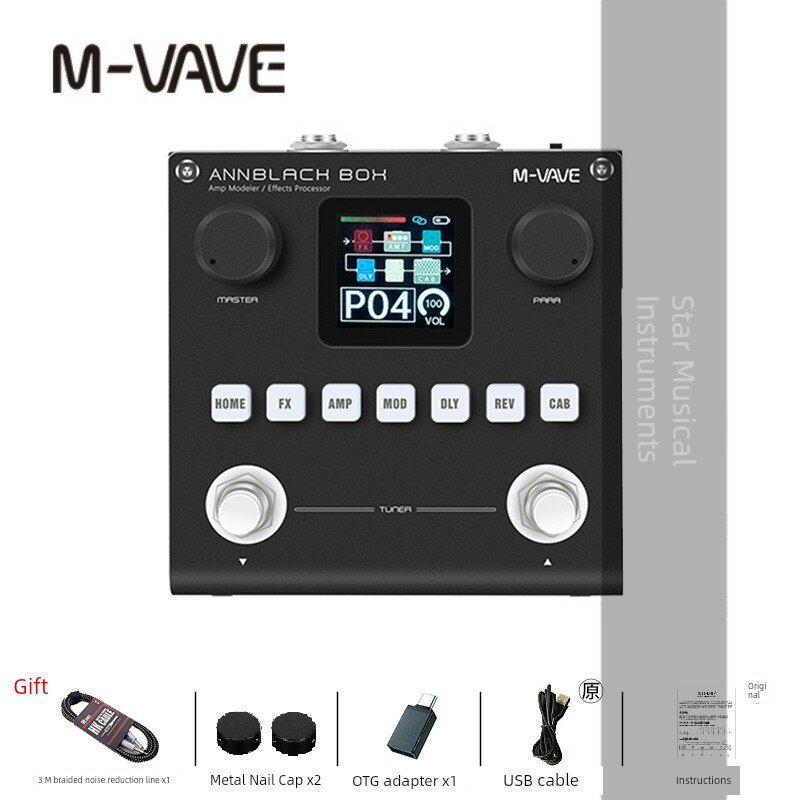 Цифровой комплексный процессор эффектов для электрогитары и бас-гитары M-VAVE Blackbox, компактная звуковая карта для