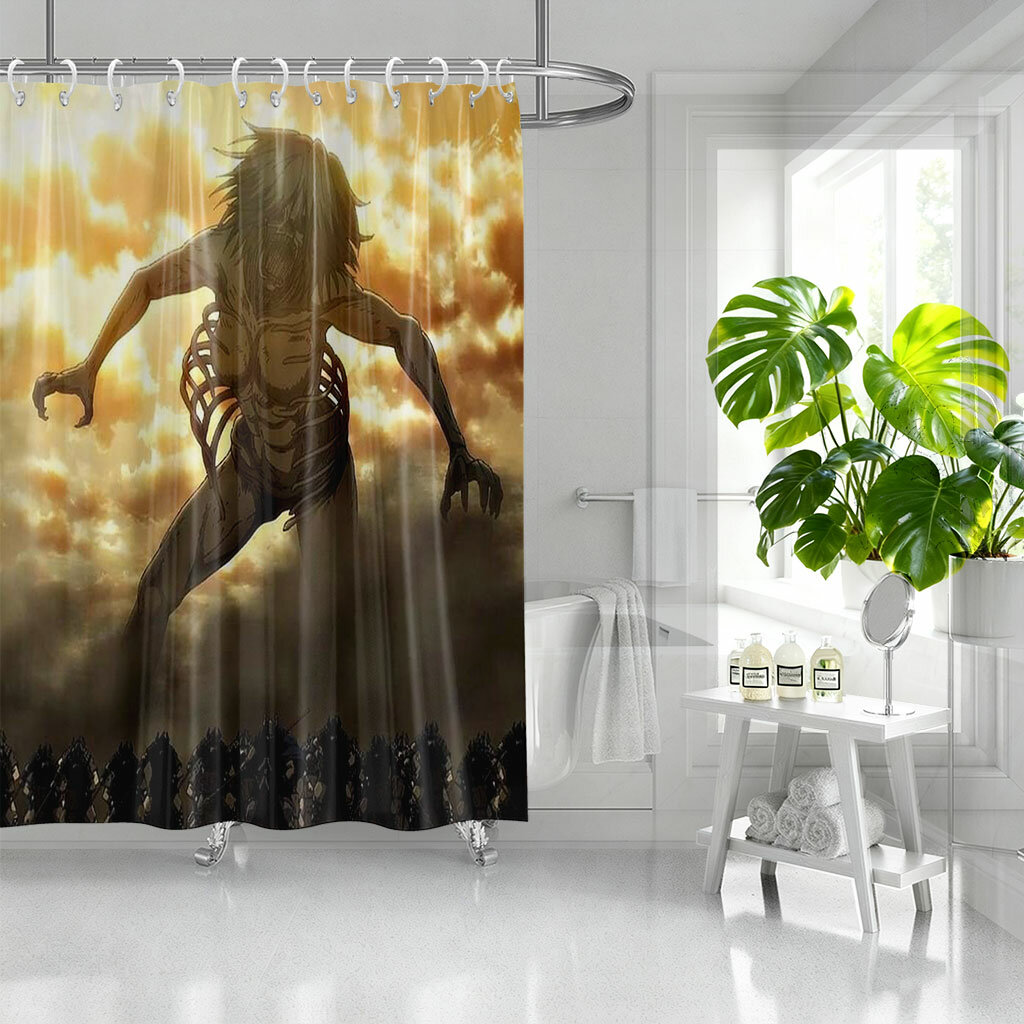 Анимационный принт можно использовать для настройки тканевых занавесок ванной комнаты, высота 180 см, ширина 180 см; Высота 200 см, ширина 200 см, 12 шт, крепкий крюк 426