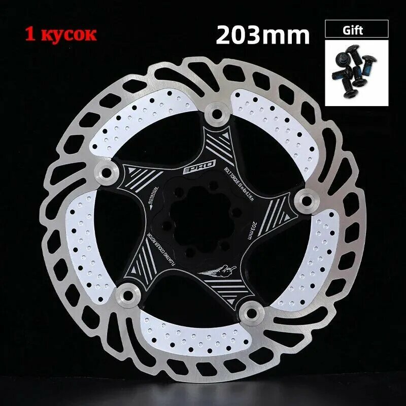 Велосипедный Тормозной Диск III PRO 203 Mm, С 6 Отверстиями, 1 Шт. Черное