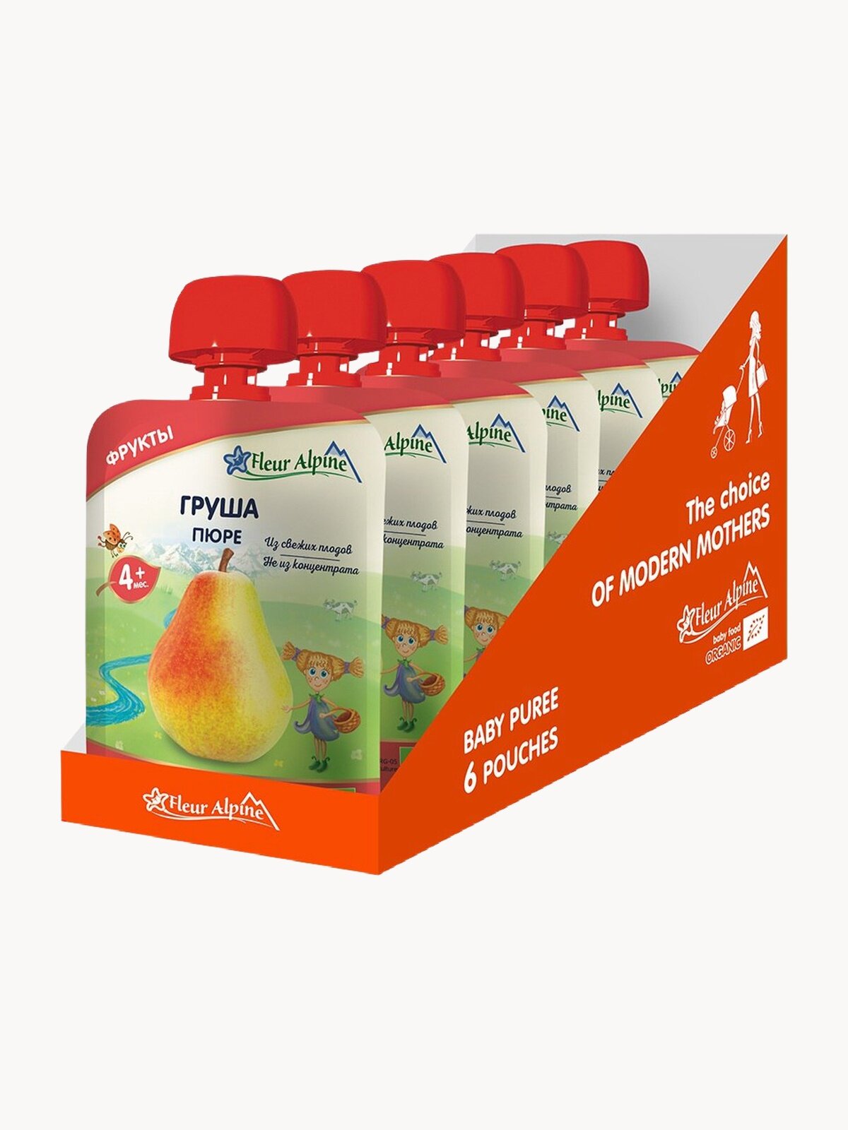 Пюре детское Fleur Alpine Груша, с 4 месяцев, 90 г, 6 шт.