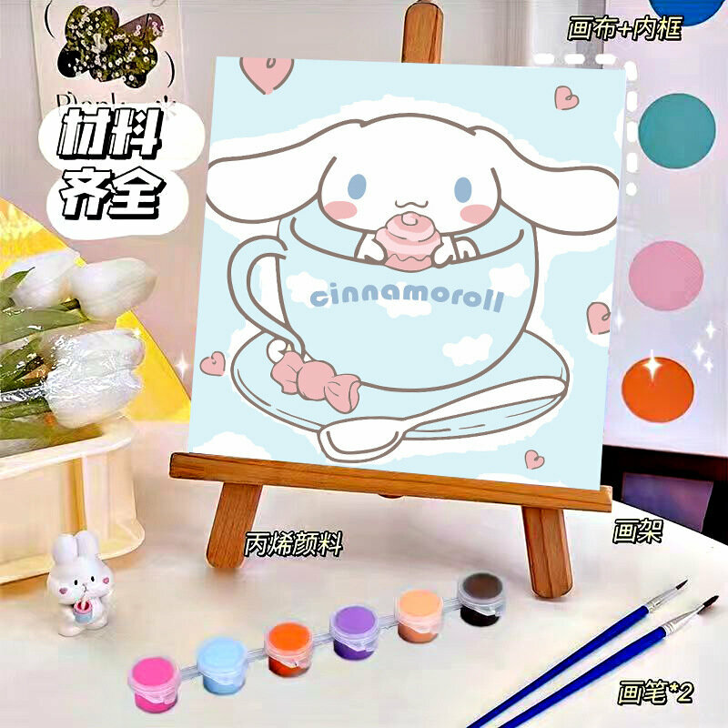 Цифровая картина маслом 20*20, аниме, раскраска маслом, ручная роспись маслом, декор для спальни.