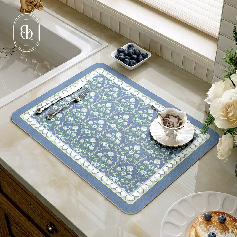 Премиальный кухонный поддон Fleur Garden 50x60 см экологичный и быстросохнущий для барной стойки и мойки