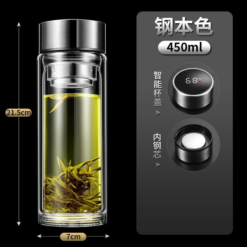 Высокоборосиликатное стекло, двухслойная изоляция, термостойкая офисная чашка для чая, летняя двухслойная стеклянная