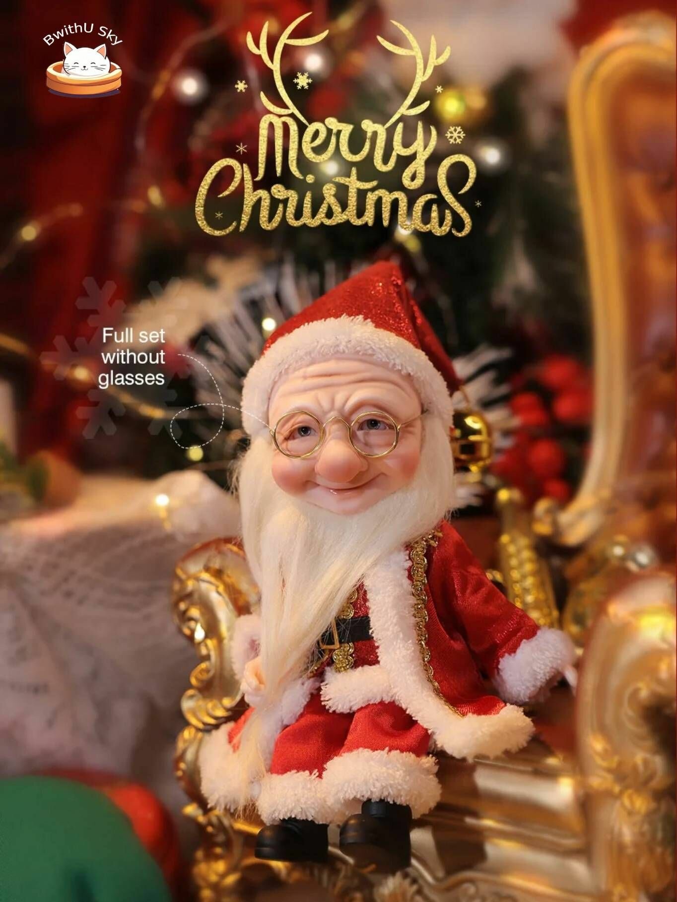 Кукла BwithU Santa FullsetA, смола, высота 14,5 см, коллекционная, для мальчиков, 1/8