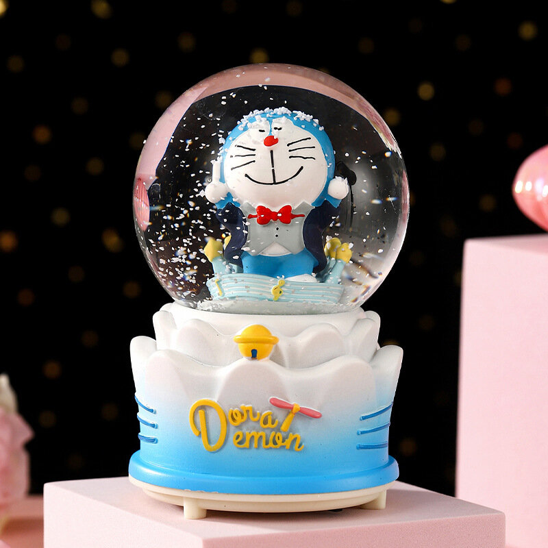 Мечтательная девочка, музыкальная шкатулка с кристальным шаром в виде единорога, украшение, музыкальная шкатулка для студентов, снежинка, водяной шар, подарок на день рождения