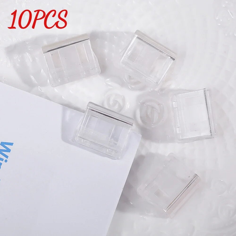 Пластиковые прозрачные зажимы для бумаги Candy Color Белый, Transparent 10PCS