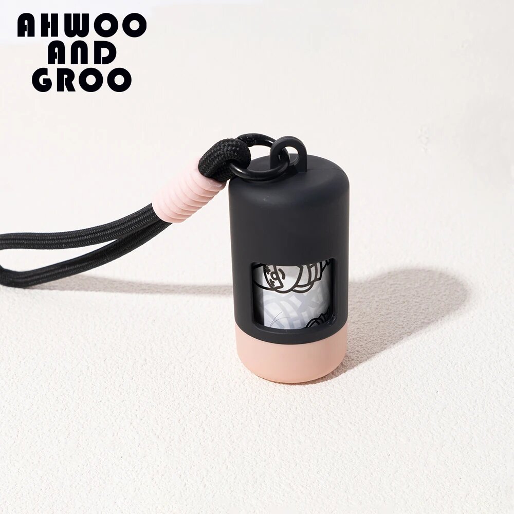 Диспенсер для пакетов для собак Ahwoo and Groo Black Pink