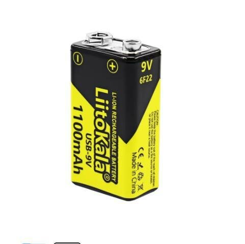 Эксклюзивная трансграничная батарея LiitoKala 9V 1100mAh 6F22 Type-C USB-9V литий-ионная батарея