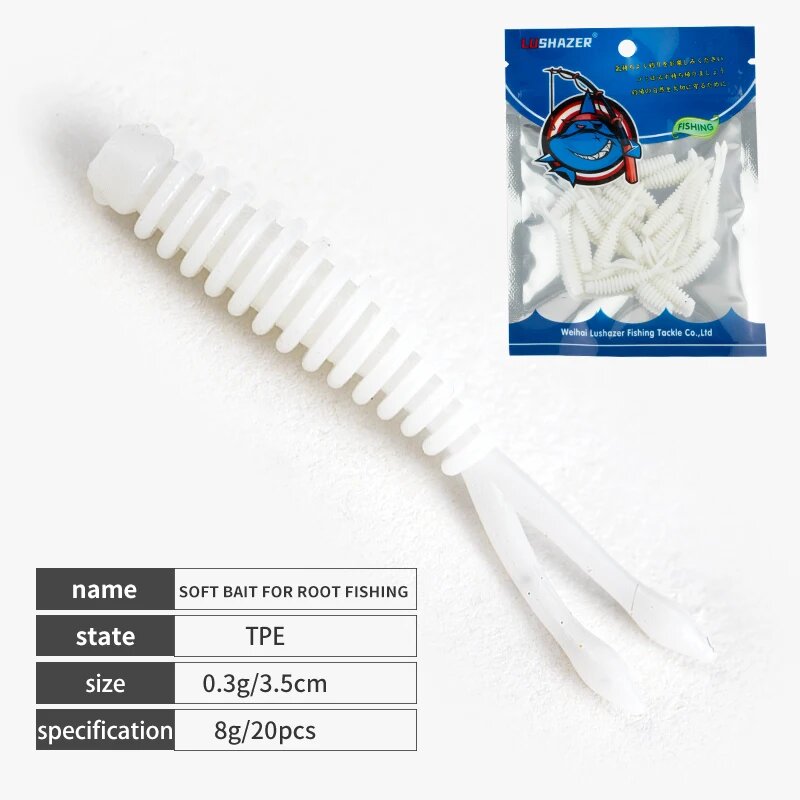 LUSHAZER мягкие приманки для рыбалки 20 шт Белый, E