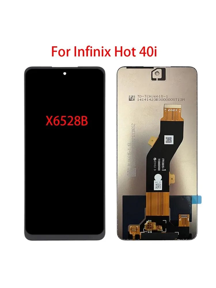 Дисплей на Infinix Hot 40i X6528B в сборе с тачскрином Черны
