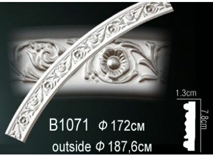 Молдинг для Ремонта Круговой Perfect B1071 Д188xШ1.3xВ7.8 см /Перфект.