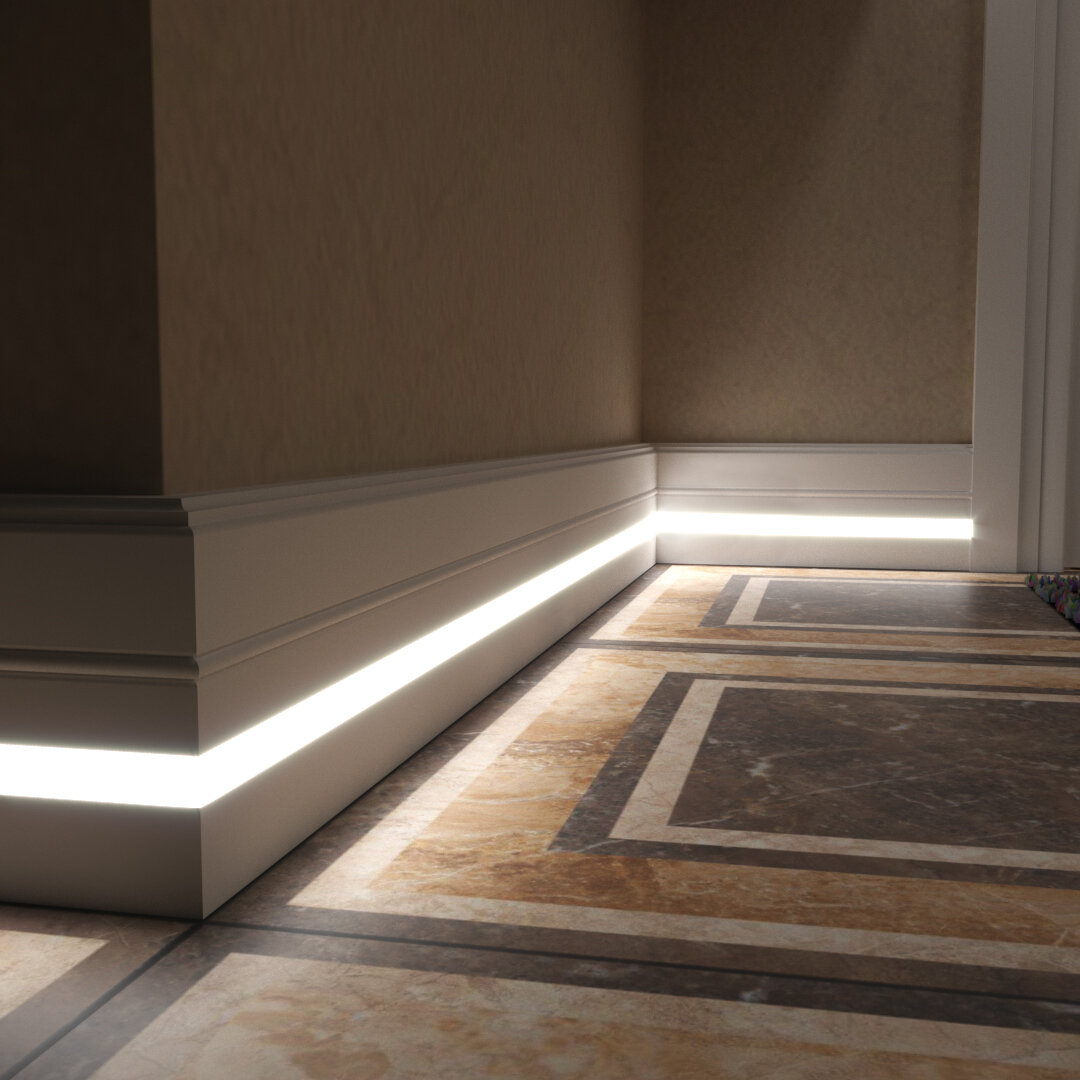Плинтус LED Evrowood PN 120 Д2000хВ110хШ16 мм / Евровуд.