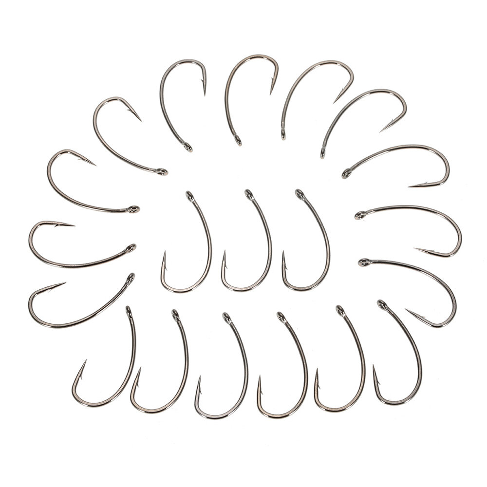 20шт Удочки Крючки Крэнк Барбадные Рыбацкие Крючки Высококачественная Углеродистая Сталь Барбадные Рыбацкие Крючки Для Карпа Барбеля Лещей Деревенской Рыбалки Товары, Материал: Углеродистая Сталь, Количество: 20шт, Модель: 2# / 4# / 6# / 8# (выбор),
