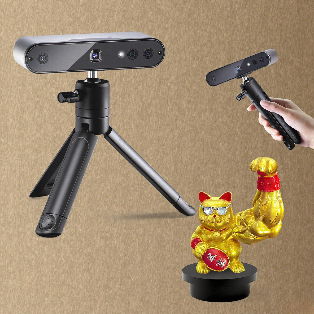 INSPIRE 3D Scanner Standard Edition Портативный 3D Сканер со Скоростью Сканирования 18 fps Точностью 0.2mm Поддержка Цветного Сканирования Ручной и Настольный Класс 1 Инфракрасный Свет Подключение USB-C/WiFi-6 Совместимый с Смартфонами и Ноутбуками Для