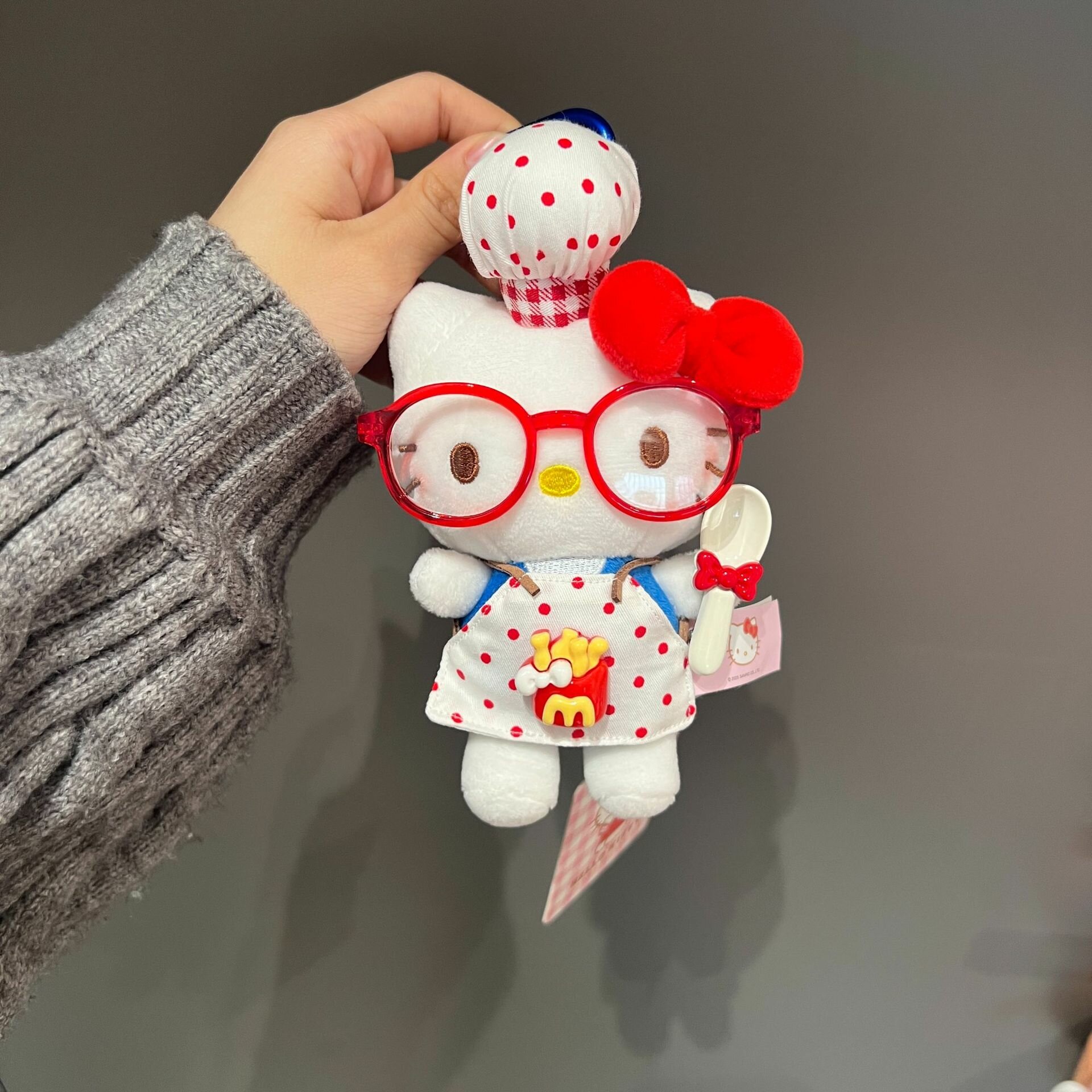 Настоящий апельсиновый шеф-повар милый фартук котенок милый плюшевый подвеска игрушка рюкзак брелок