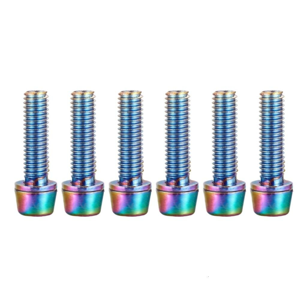 Винты для крепления дисков тормозов и руля велосипеда (6 шт.), Красочный