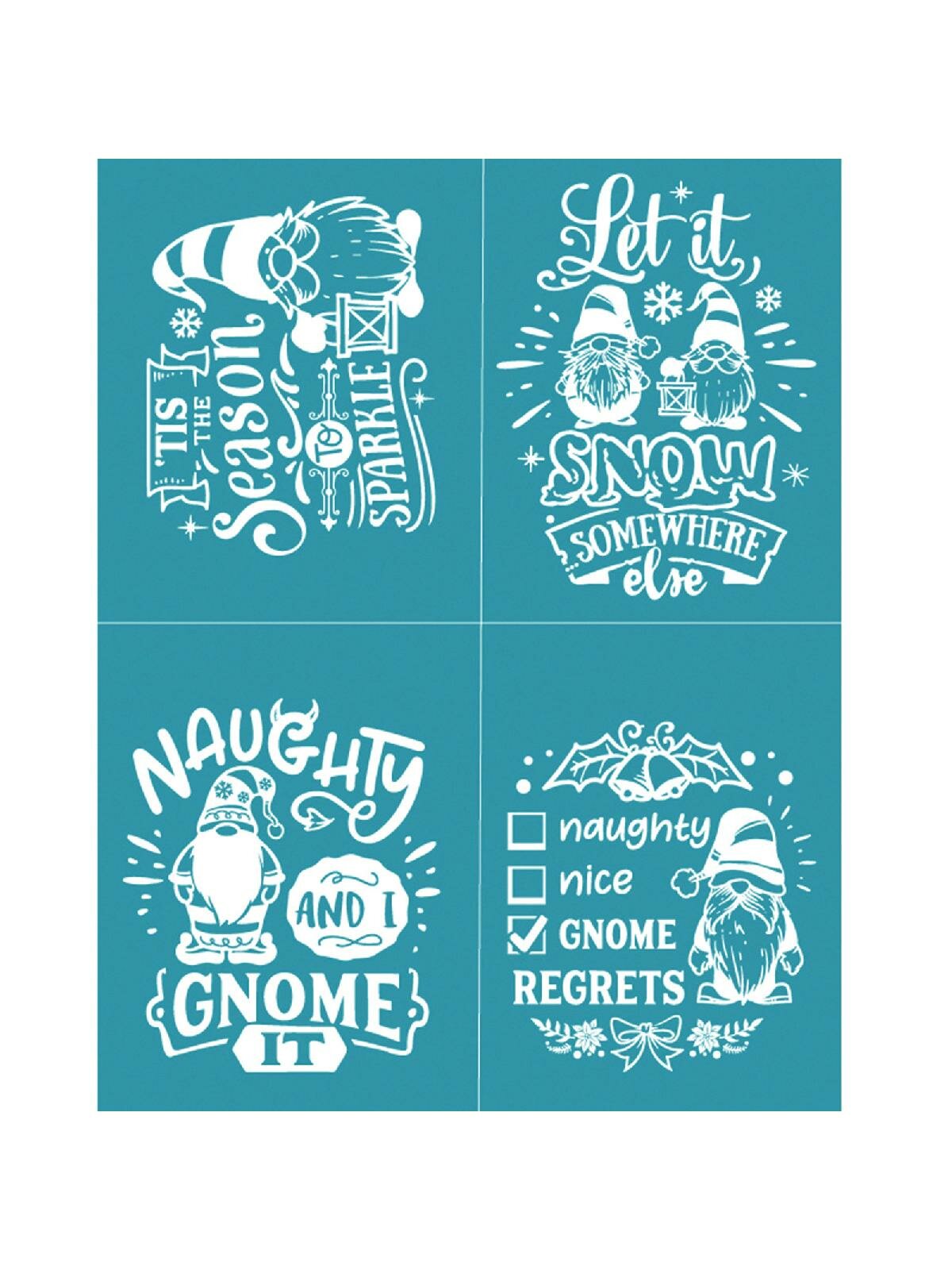 Озорной Гном Шелк Трафаретная Печать Трафарет Многоразовый Знак Трафареты