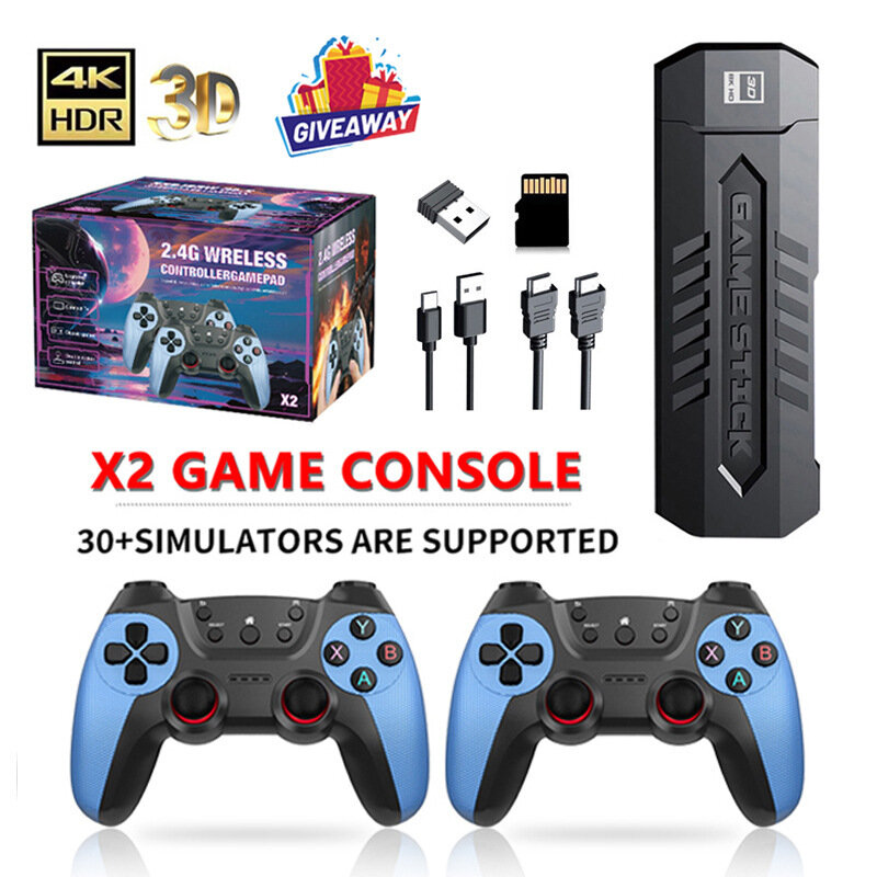 Игровая консоль X2 PLUS Family HD 2.4G беспроводная ретро PSP TV игровая консоль GD10 3D игровой стик