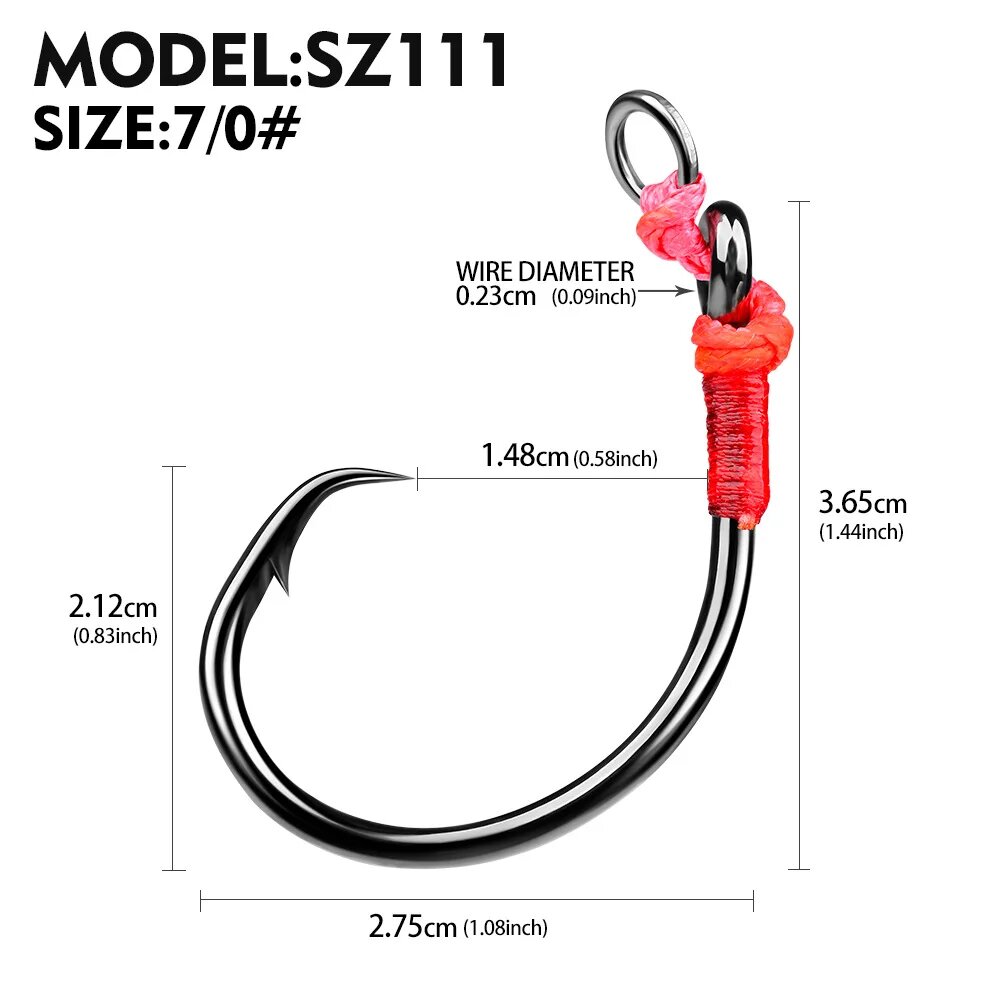 ZUOFILY Рыболовные крючки Deep Sea Big Fish Catch 6/0 7/0 8/0 10/0 7