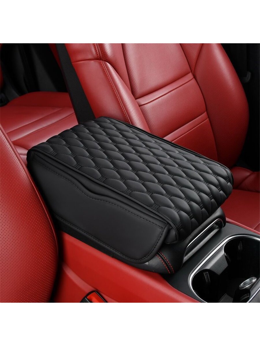 Сшитый из искусственной кожи коврик для автомобильного подлокотника, защитная подушка для подлокотника центральной консоли, автомобильные подлокотники, сумка для хранения, накладка для женщин