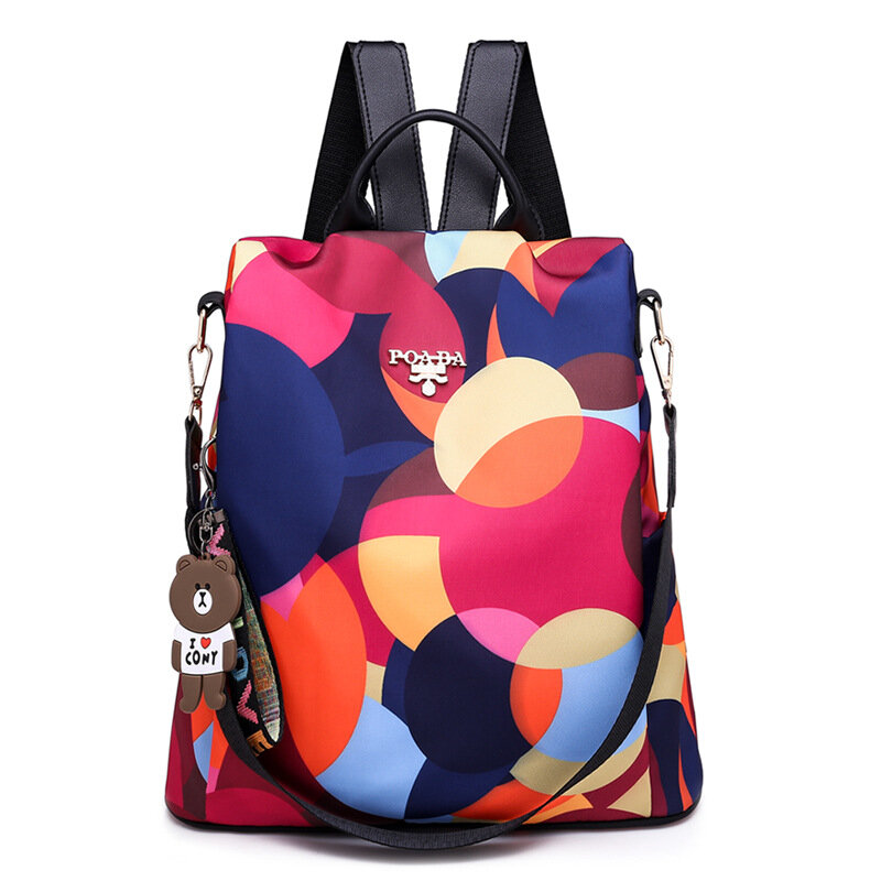 2025 Anti-theft Backpack Girls Outdoor Leisure Travel Bag Printed Oxford Cloth School Bag Trendy Backpack