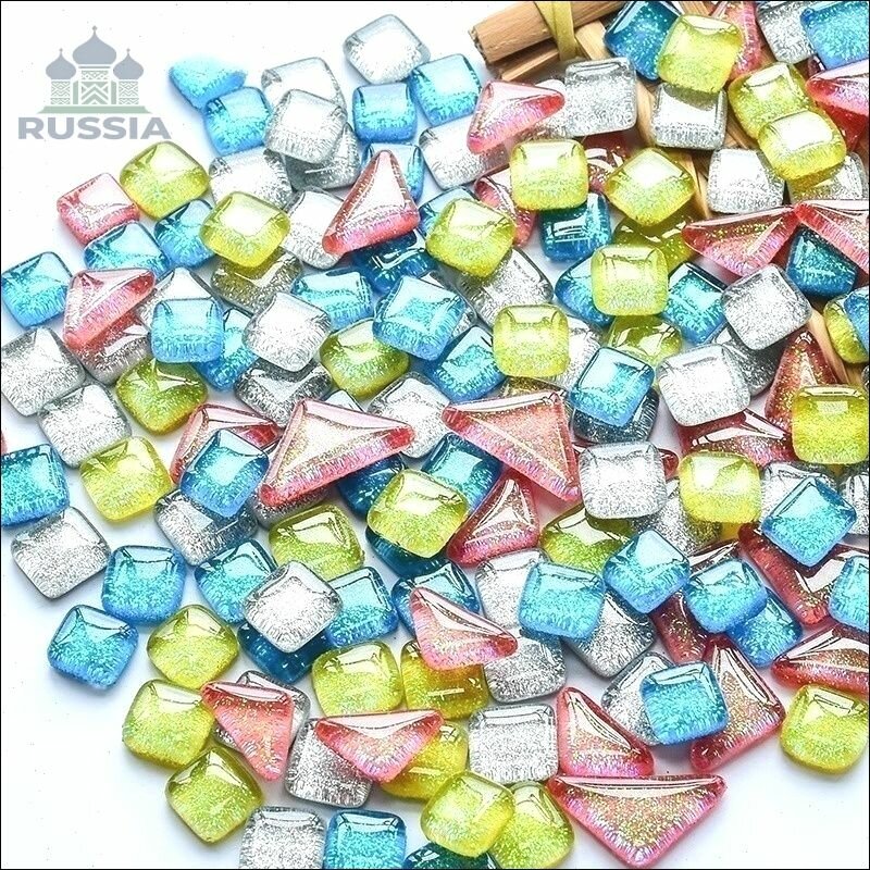 Блестящая стеклянная мозаика, плитка для творчества, стеклянная крошка, 0,2 кг/100 шт