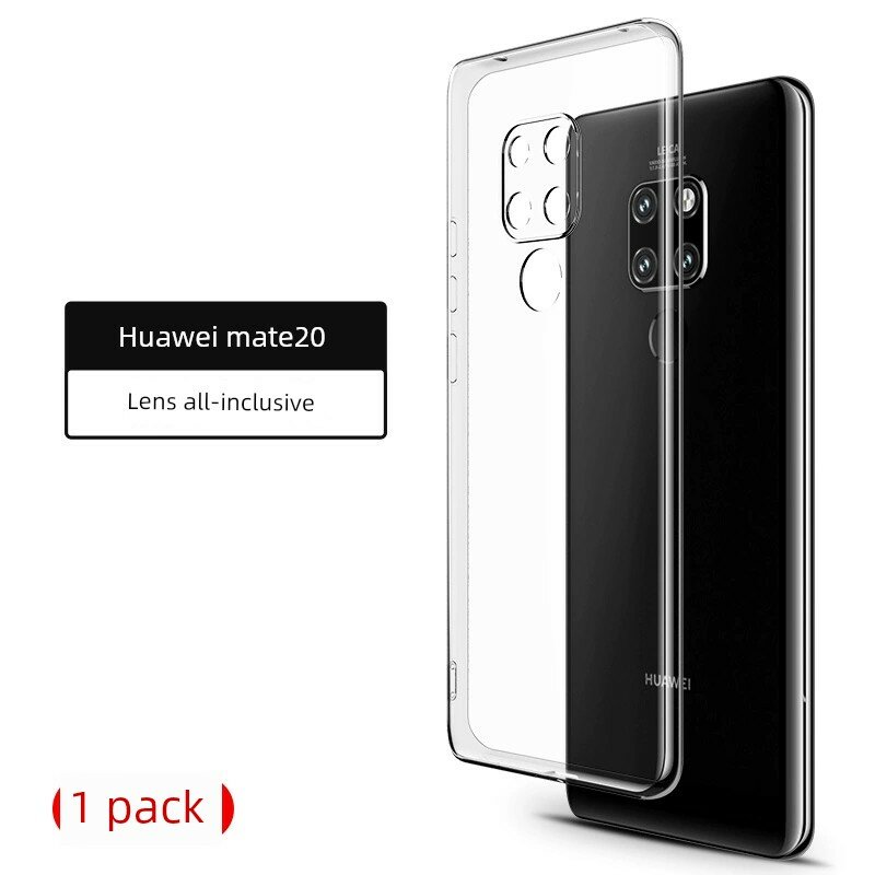 Прозрачный силиконовый чехол для Huawei Mate 20 Pro с полным покрытием объектива, противоударный, 1 шт