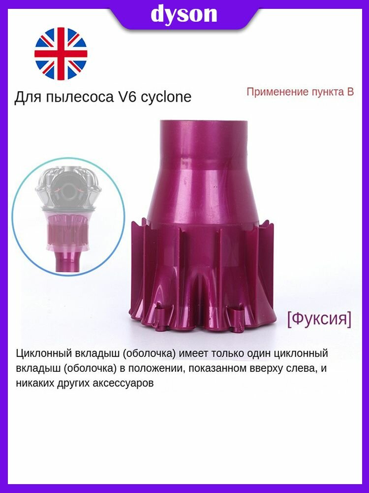 Корпус циклонного вкладыша dyson V6 (цвет фуксии) тип B
