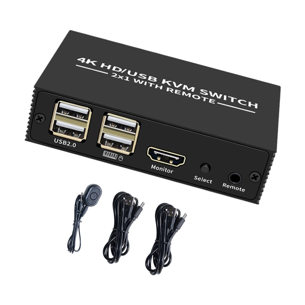 KVM-переключатель HDTV 2 входа 1 выход 4K 3840x2160 USB-клавиатуры Селектор совместного использования мыши