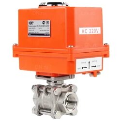 Кран шаровой DN.ru кшпп 316.200-ISO Ду10 Ру63 полнопроходной двухходовой, нержавеющая сталь SS316, под приварку, уплотнение - PTFE, с 1/4-оборотным электроприводом DN. RU-003 220В MINI