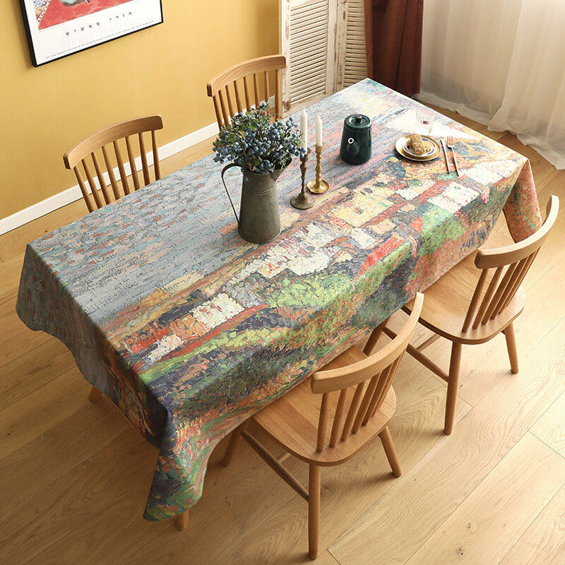Ткань для обеденного стола, кофейного стола, мастерская живопись, цифровая печать, американский французский стиль, легкая роскошь, высококачественная сельская столовая скатерть