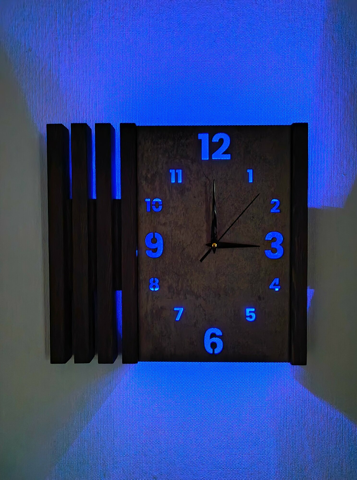 Часы Настенные Ночник Интерьерное Панно с Подсветкой Рейки Лофт