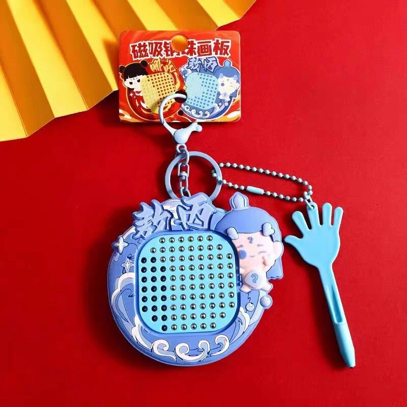 Большая магнитная доска для рисования Nezha 88 стальных шариков, образовательный забавный брелок, лабиринт с катящимися шариками, новый подвеска для школьного рюкзака