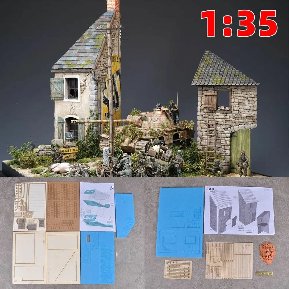 Cor 1/35 сборная модель дома диорама