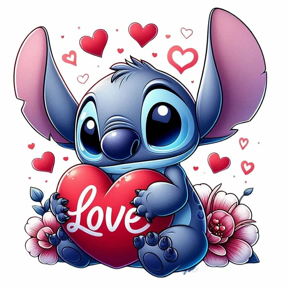 Алмазная выкладка Стич, полное заполнение, 30x30 см