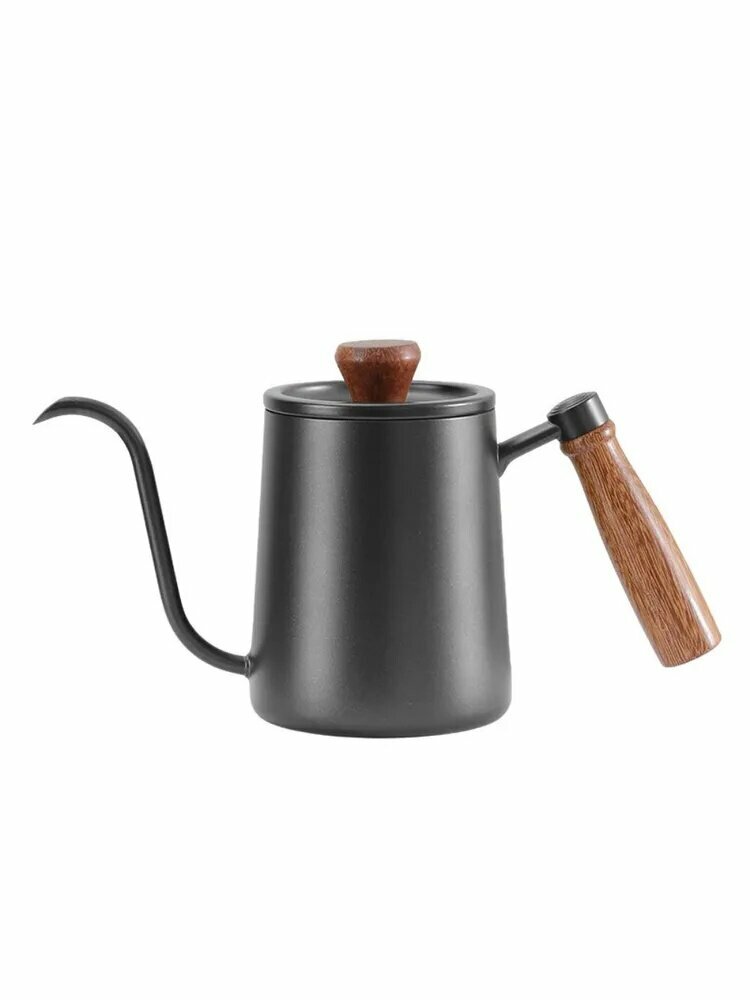 Кофейник CFPRESS, чайник с длинным носиком для заваривания кофе 600 мл, чёрный