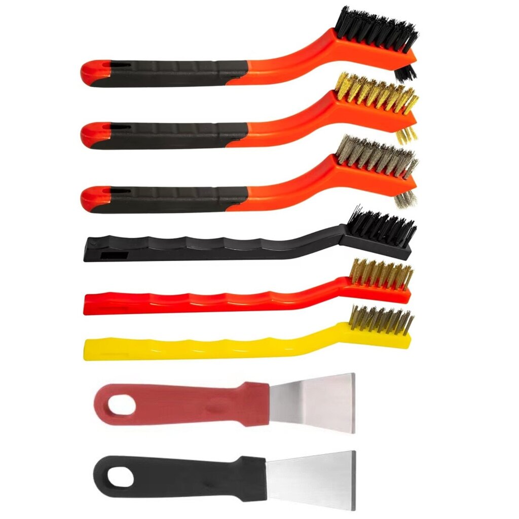 1 комплект из 8 штук, комбинированный набор проволочных щеток, проволочная щетка, проволочная щетка из нержавеющей стали, щетка из медной проволоки, щетка для очистки зазоров Wenwan и удаления ржавчины