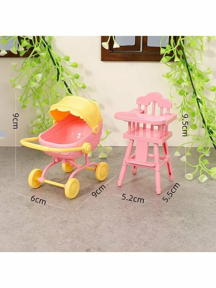 Кукольный дом аксессуары детская коляска детский обеденный стол