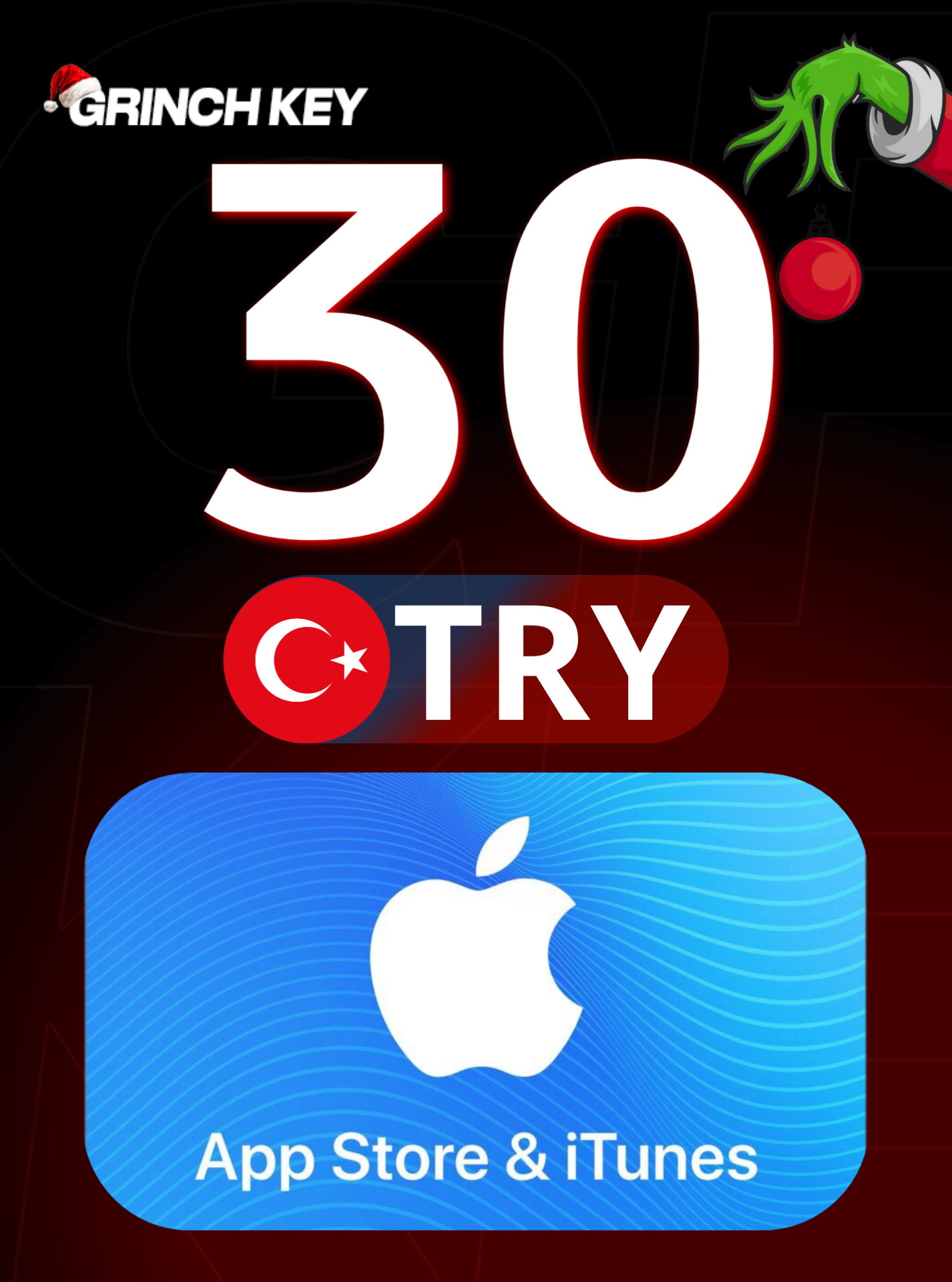 Подарочная карта Apple | Пополнение App Store&iTunes (Apple ID) | Турция (TRY) | на 30 Турецких Лир (Turkey)