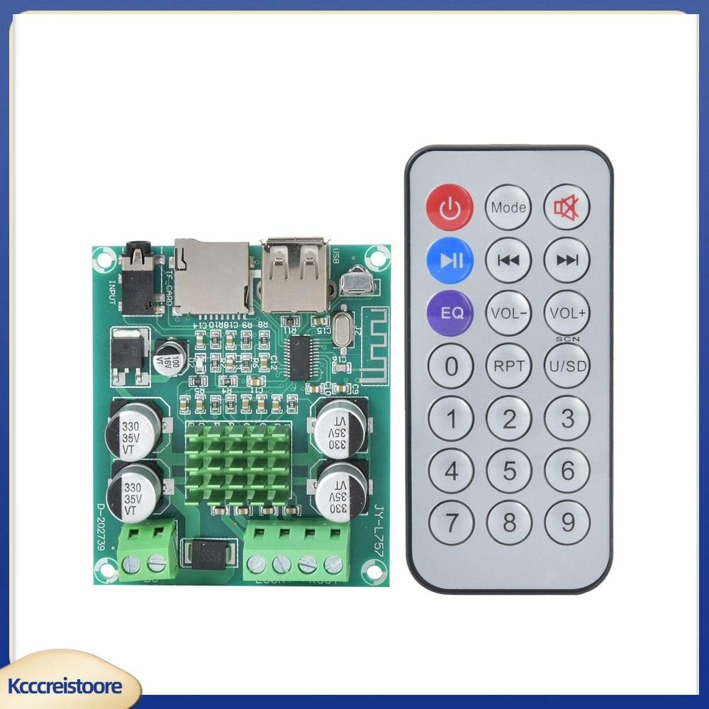 Плата двухканального усилителя Bluetooth 5.0 с поддержкой AUX, USB, пульта