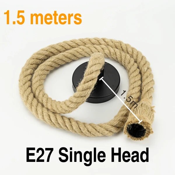 Подвесной светильник из пеньковой веревки E27, 1.5 м