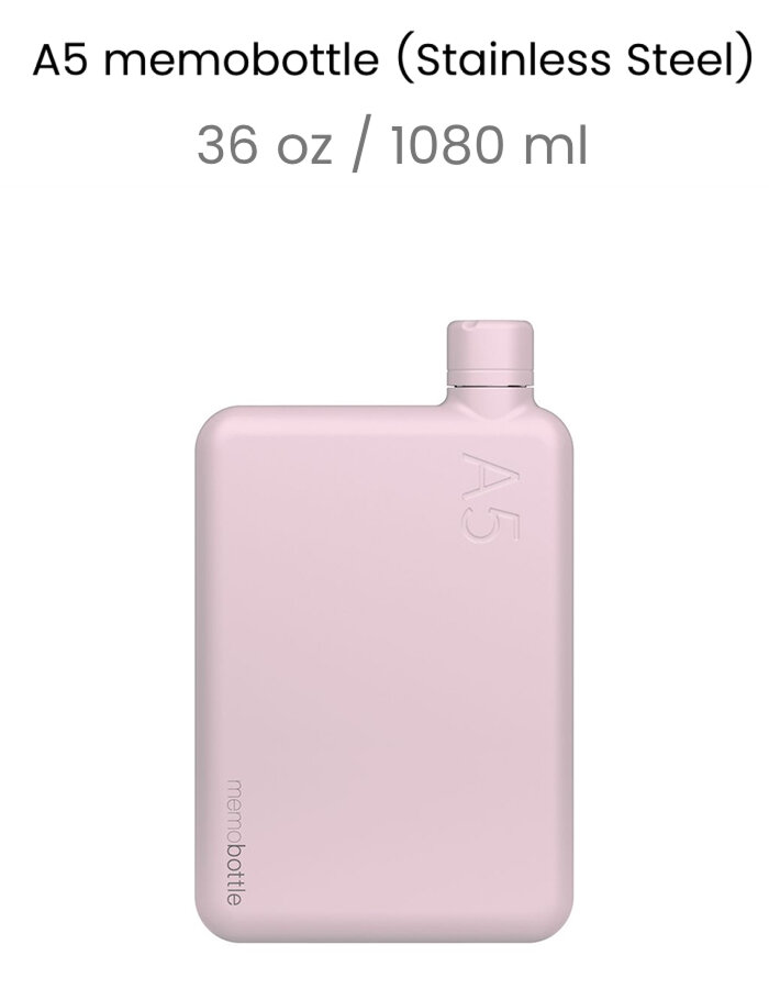Бутылка из нержавеющей стали Memobottle A5, розовый