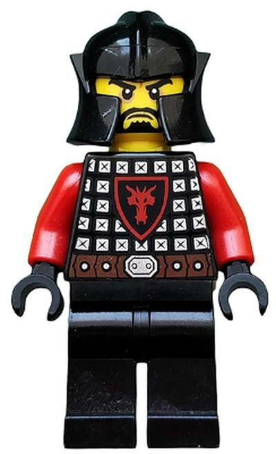 Минифигурка Lego cas522 Castle - Dragon Knight Scale Mail with Dragon Shield, Cheek Protection Helmet, Black Beard