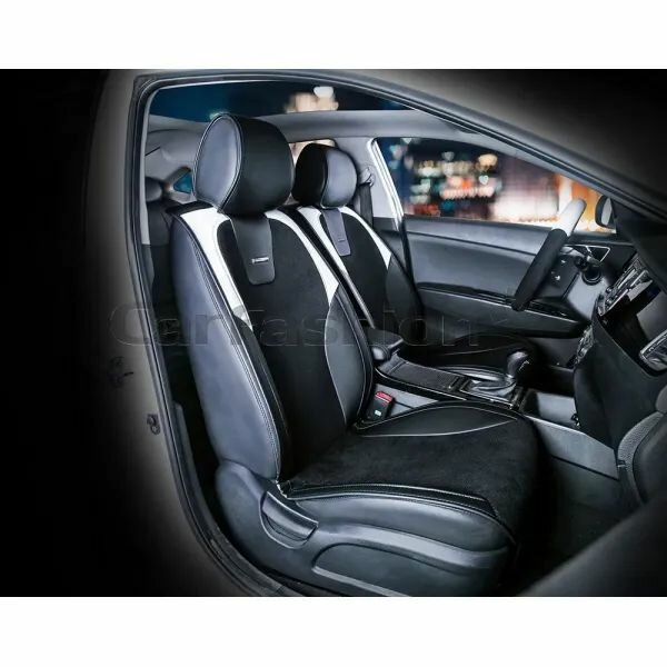 Накида на автомобиль Infiniti / Инфинити FX35 FX37 G25 G35 QX50 и др. чёрно-бордовом цвете, Велюр/Экокожа